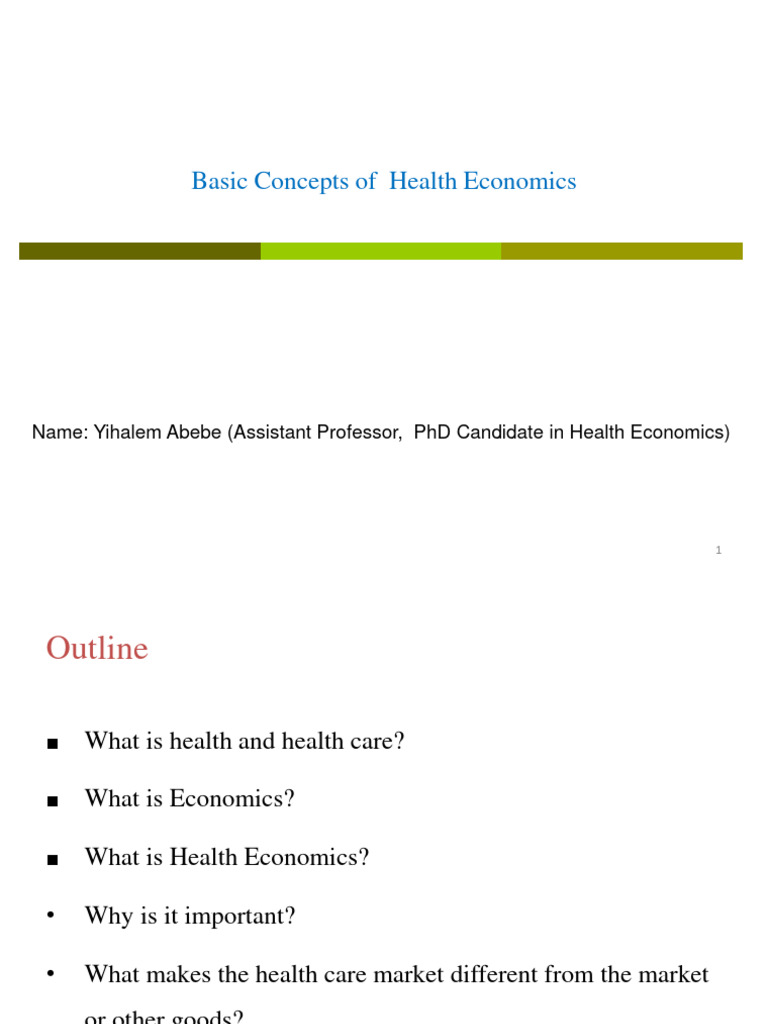 Introduction to Health Economics Concepts | PDF | Cost Of Living | Demand