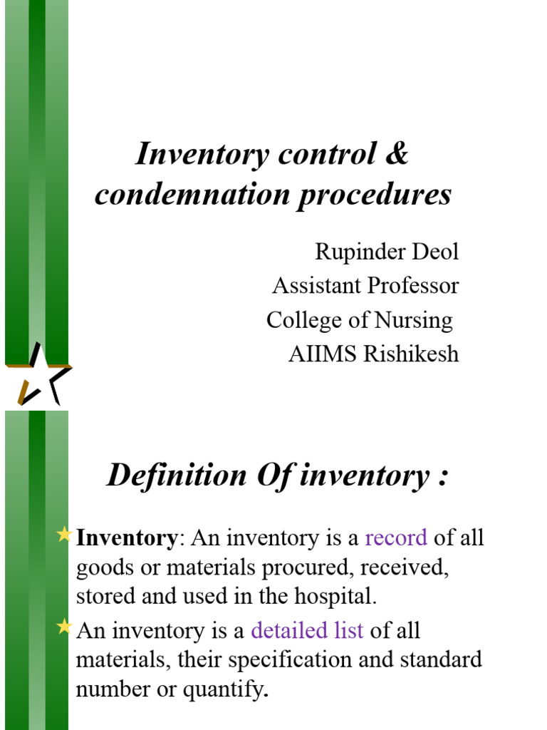 1040 Inventory Control Condemnation Procedures | PDF | Business | Economies