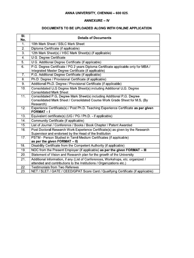 Annexure IV | PDF