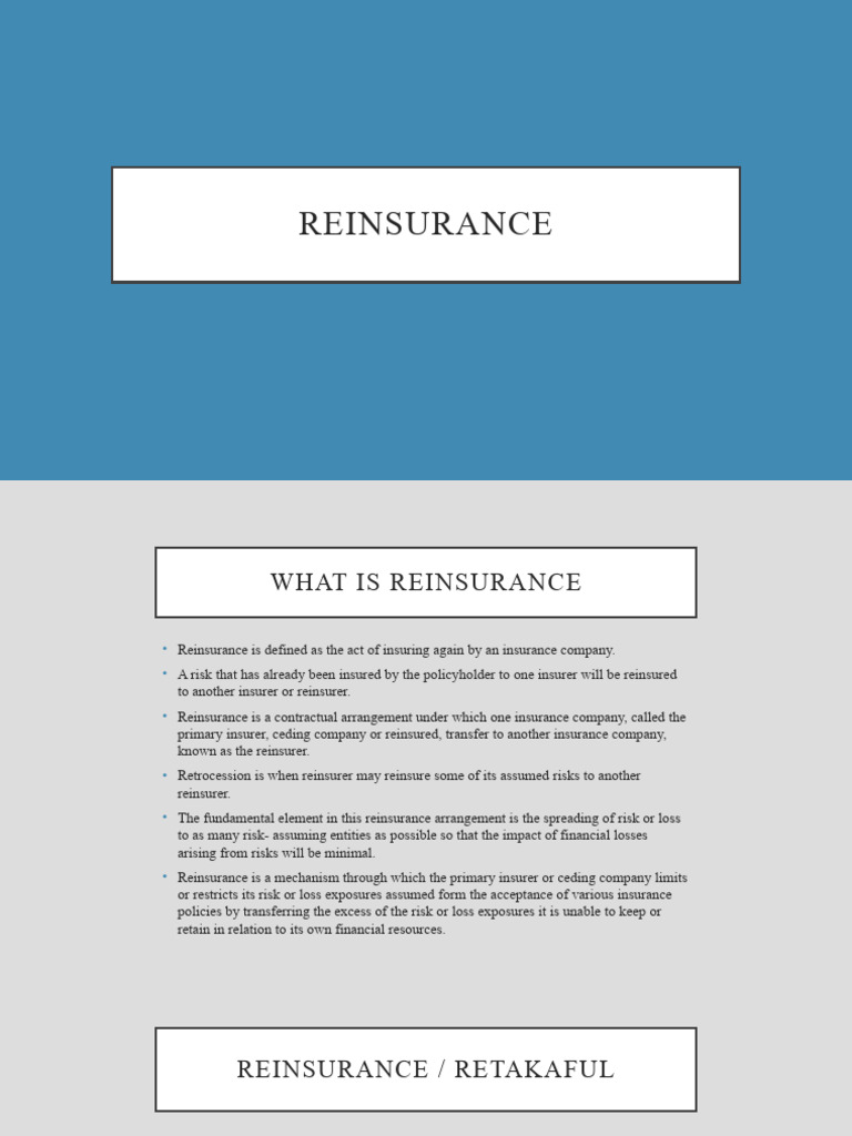 REINSURANCE | PDF | Reinsurance | Insurance