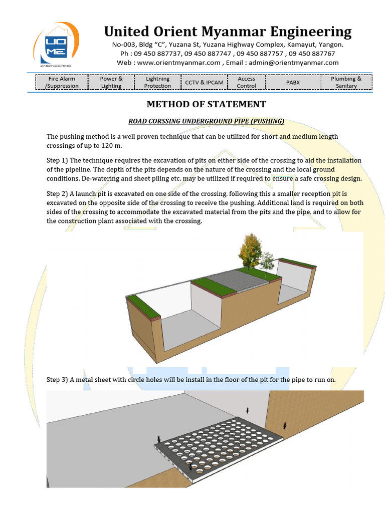 Underground Pipe Crossing Method | PDF | Pipe (Fluid Conveyance) | Plumbing