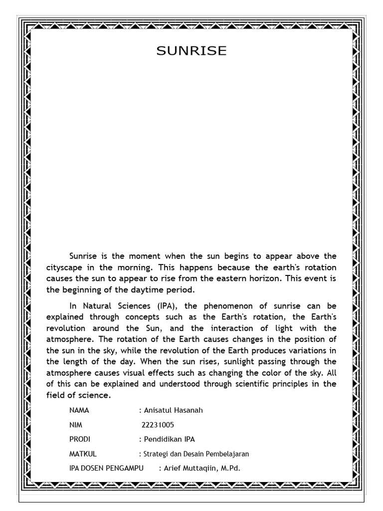 SUNRISE | PDF