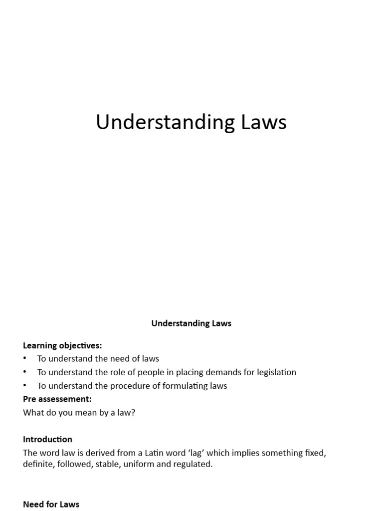 Understanding Laws | PDF