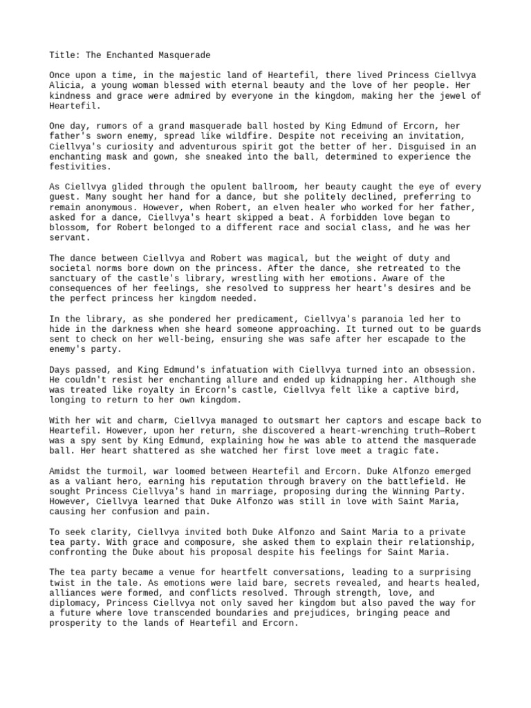 The Enchanted Masquerade | PDF