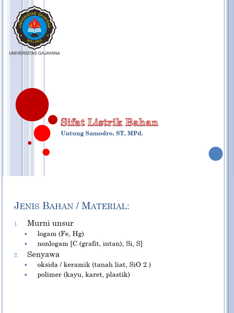3 - Sifat Listrik Bahan - Bahan Listrik | PDF