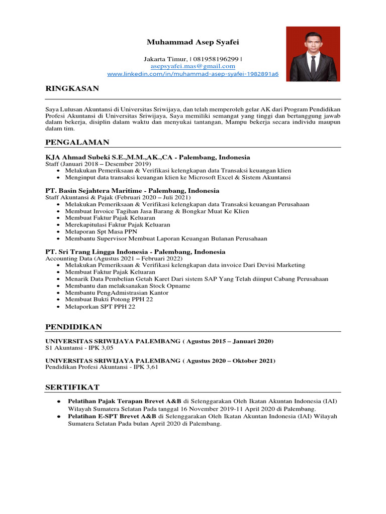 CV Muhammad Asep JKRT | PDF | Bisnis | Pengelolaan Keuangan & Uang