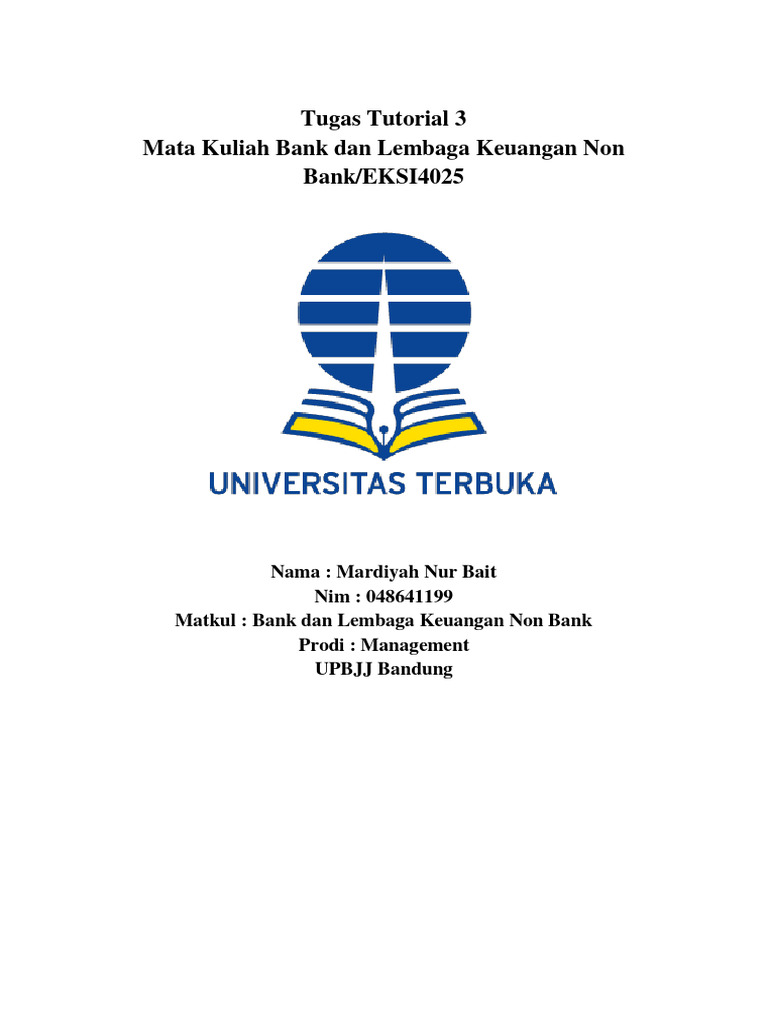 Tugas 3 Bank Dan Lembaga Keuangan Non Bank | PDF