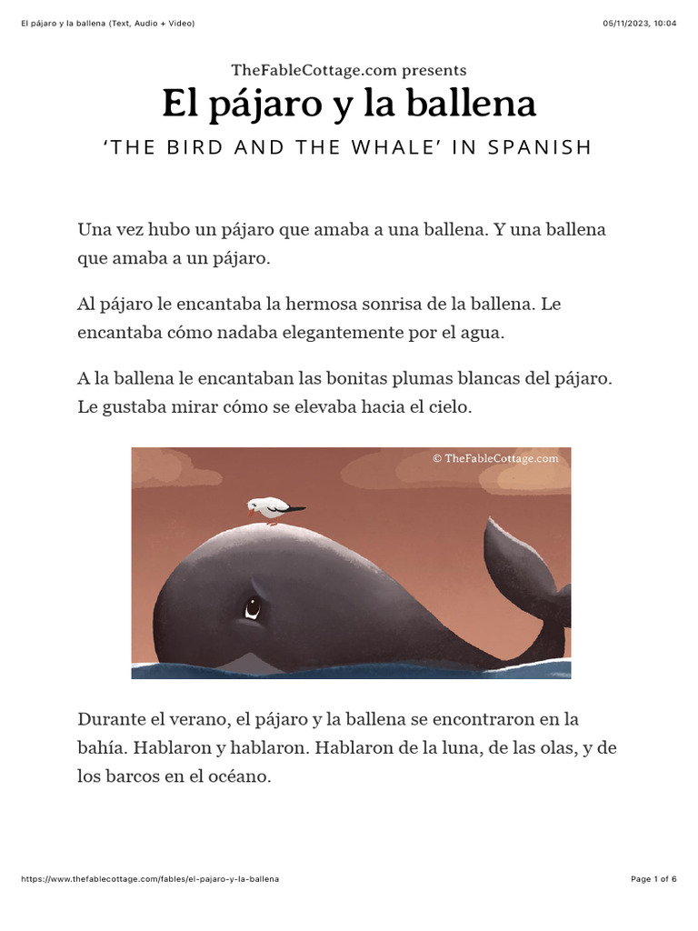 El pájaro y la ballena: un cuento de amor | PDF | Clásicos
