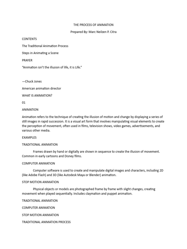Traditional Animation Guide | PDF | Animation | Filmmaking