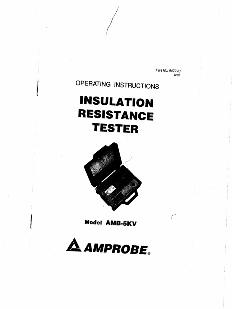 AMB 5KV - Insulation Resistance Tester - Manual | PDF