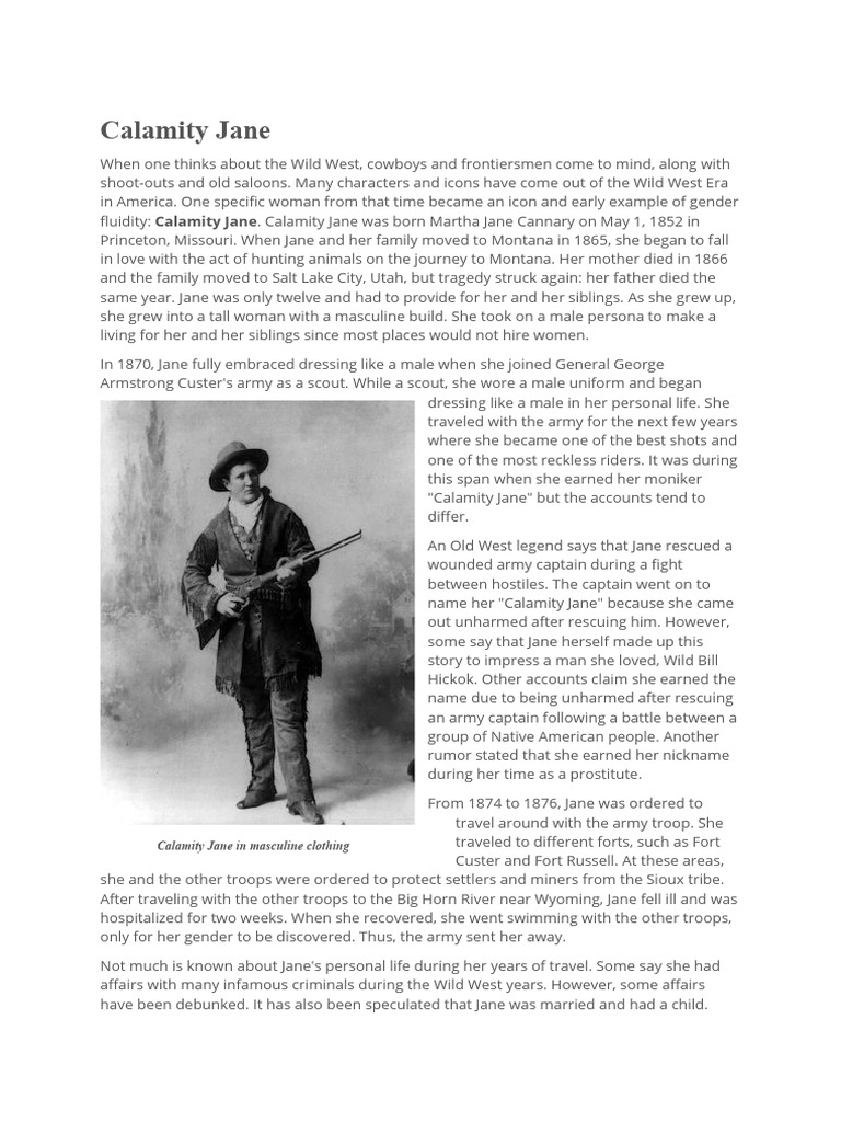 Calamity Jane QA T Version | PDF | Wild Bill Hickok
