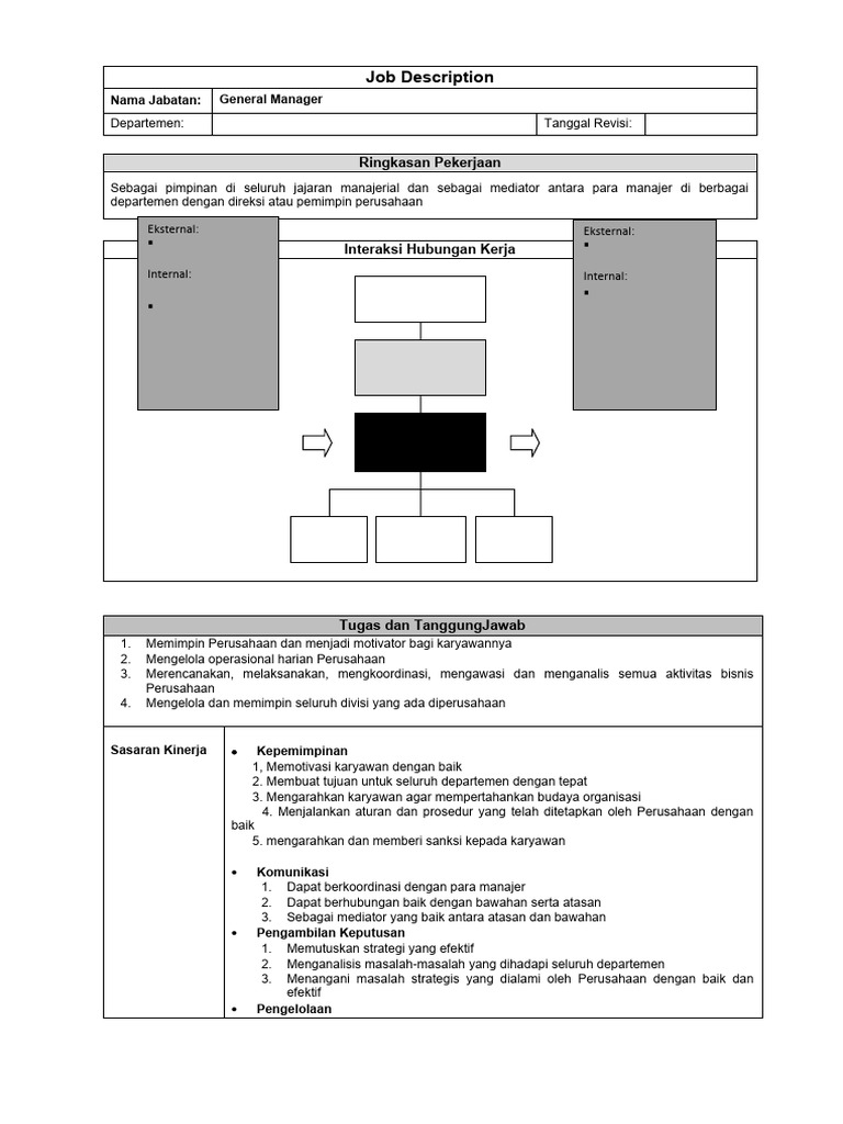 Deskripsi Pekerjaan General Manager | PDF | Karier & Perkembangan