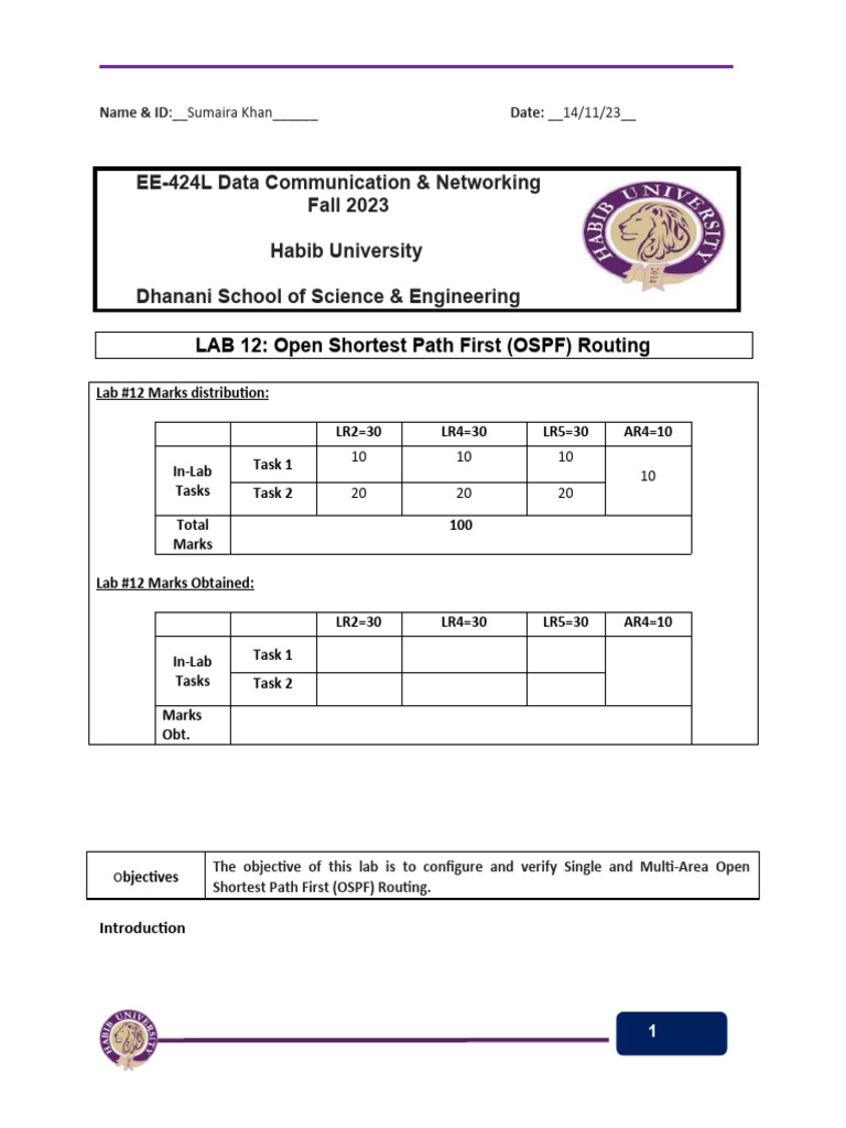 Lab 12-New | PDF | Routing | Router (Computing)