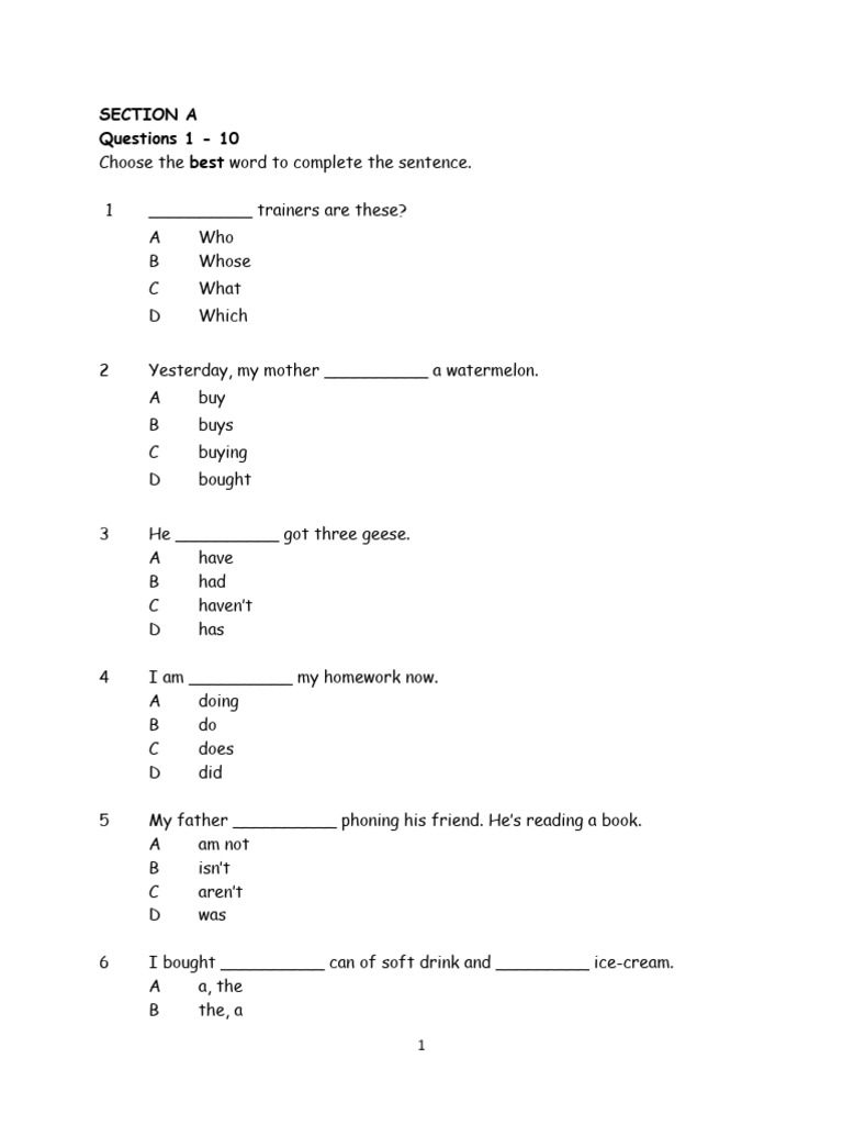 Assessment Test Year 3, 2019 | PDF | Language Arts & Discipline