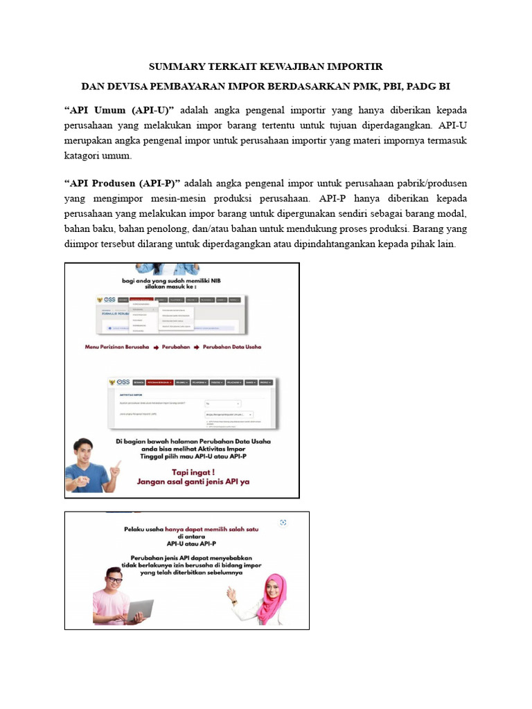Summary Kewajiban Importir Berdasarkan PMK, PBI, PADG) (20230316) | PDF