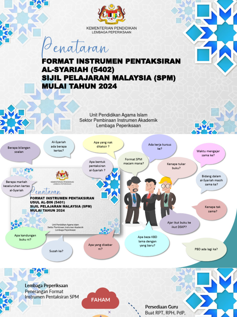 Al Syariah Penataran Format Pentaksiran Al Syariah SPM Mulai Tahun | PDF