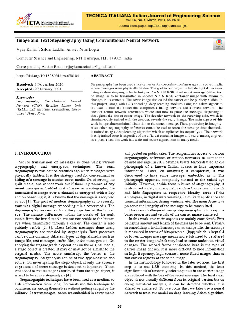TECNICA ITALIANA-Italian Journal of Engineering Science: Received: 6 November 2020 Accepted: 27 ...