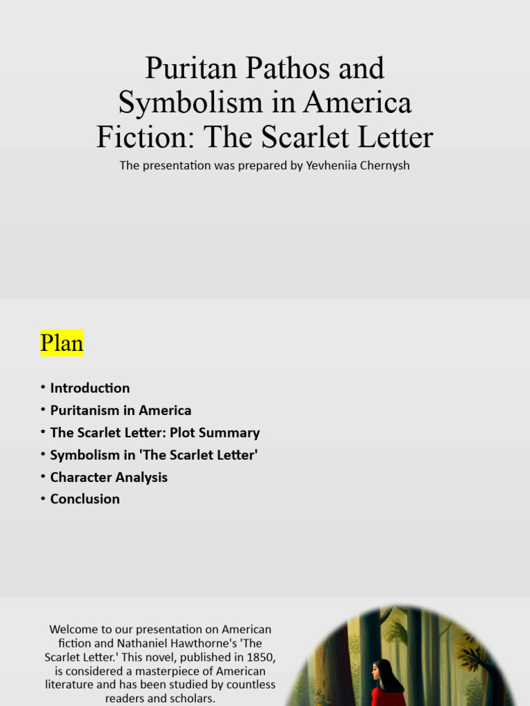 Puritan Pathos and Symbolism in America Fiction | PDF | The Scarlet Letter