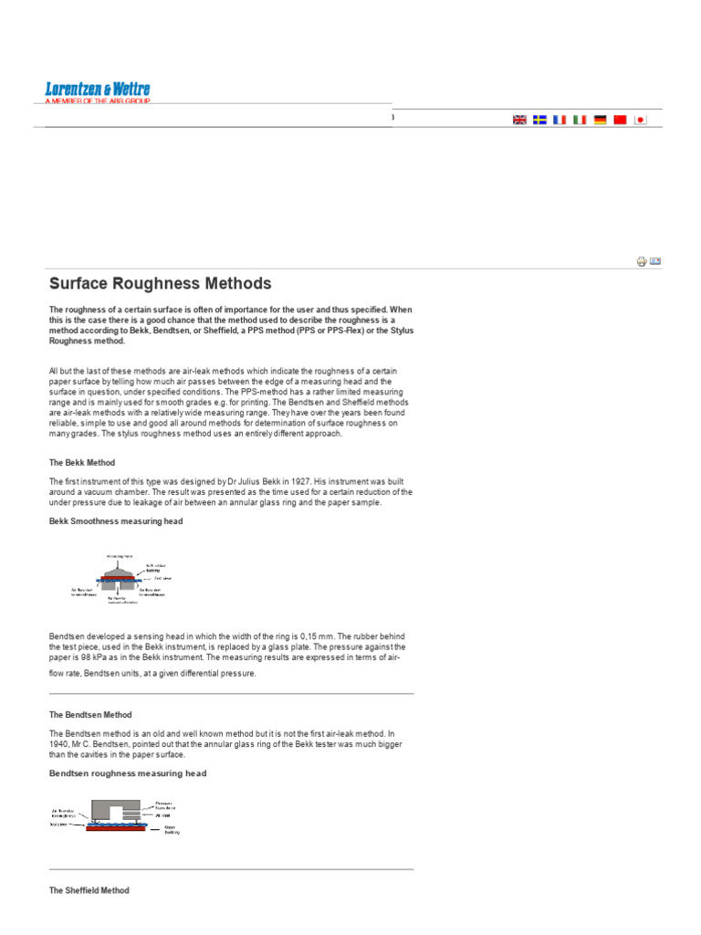 Surface Roughness Measurement Methods | PDF | Surface Roughness | Pressure