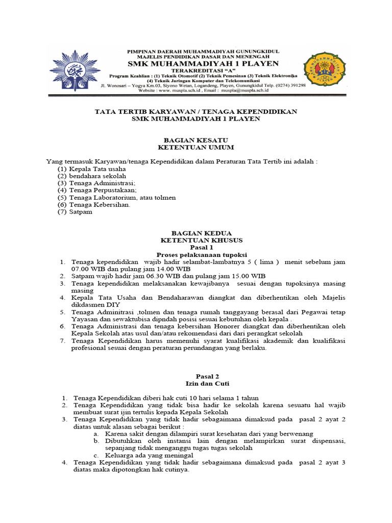 TATA TERTIB Karyawan | PDF | Karier & Perkembangan
