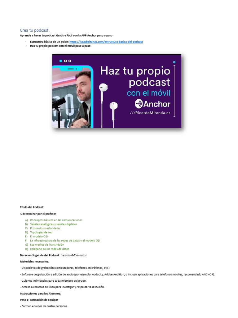 Actividad Podcast 1it | PDF | Podcast | Evaluación