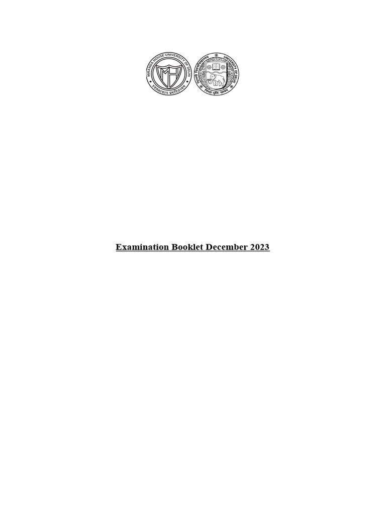 Examination Booklet December 2023 | PDF | Mughal Empire