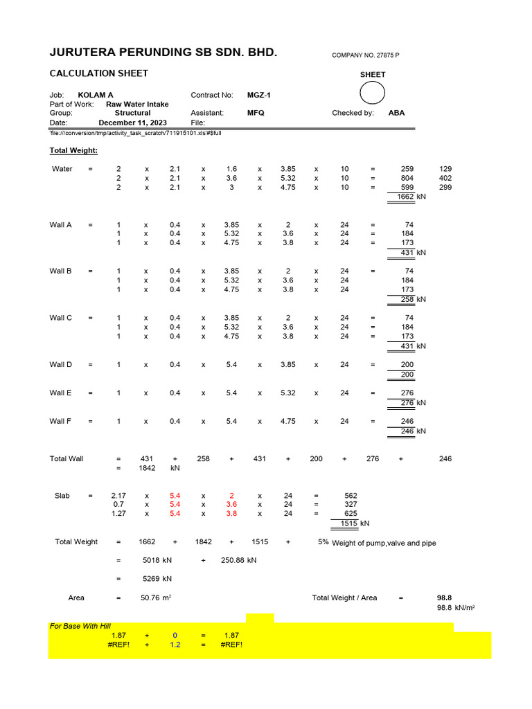 Total Weight of Tank and Float 1 | PDF | Mechanical Engineering ...