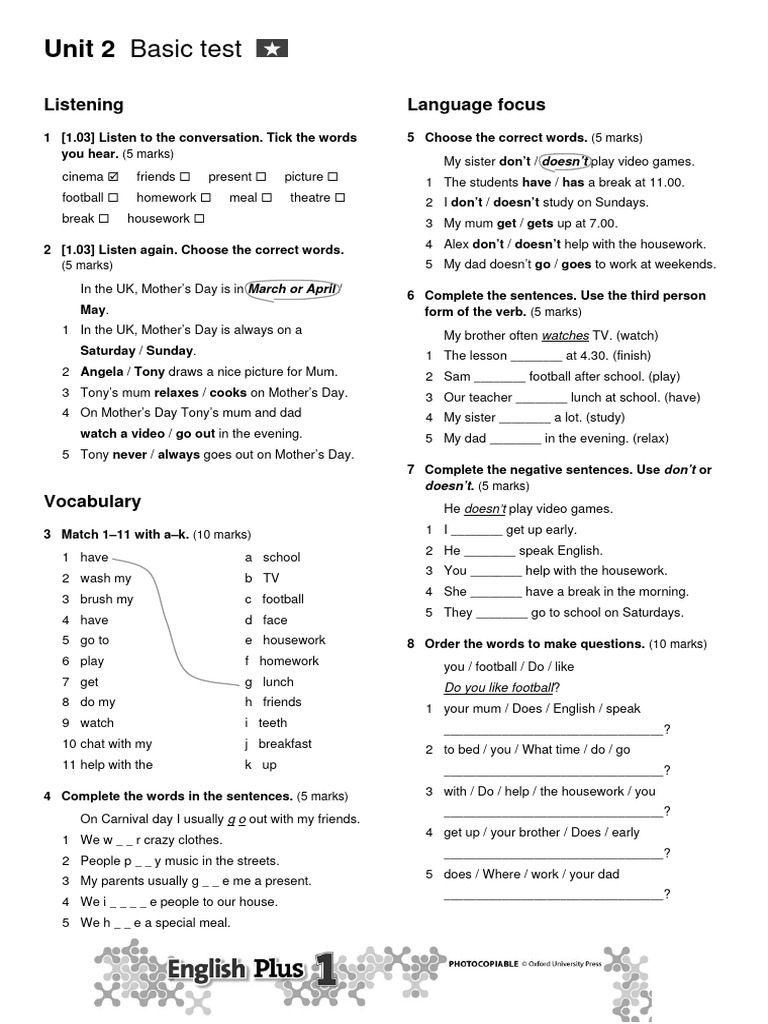 Unit 2 Basic Test Pdf