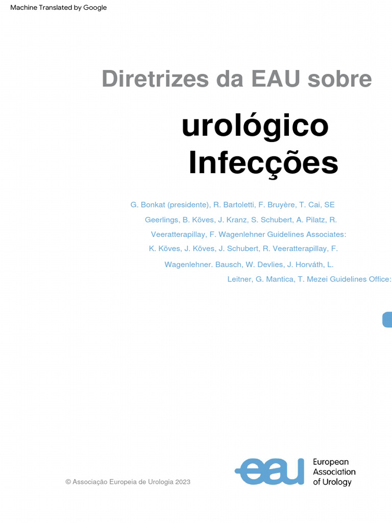 EAU Guidelines On Urological Infections 2023 | PDF | Infecção do trato ...