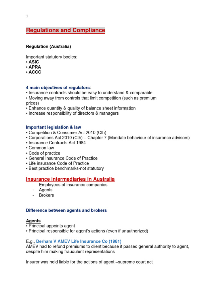 Regulations 1 | PDF | Insurance | Insurance Broker