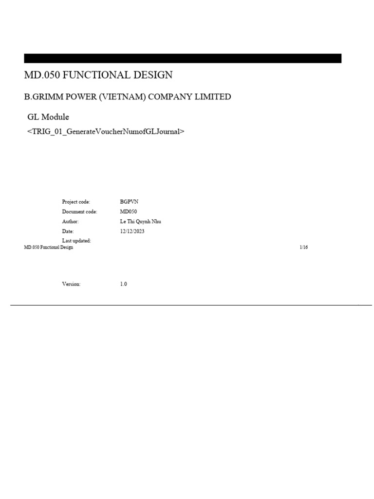 MD050 - GL - GENERATE GL Voucher Num - v1.0 | PDF | Computer ...