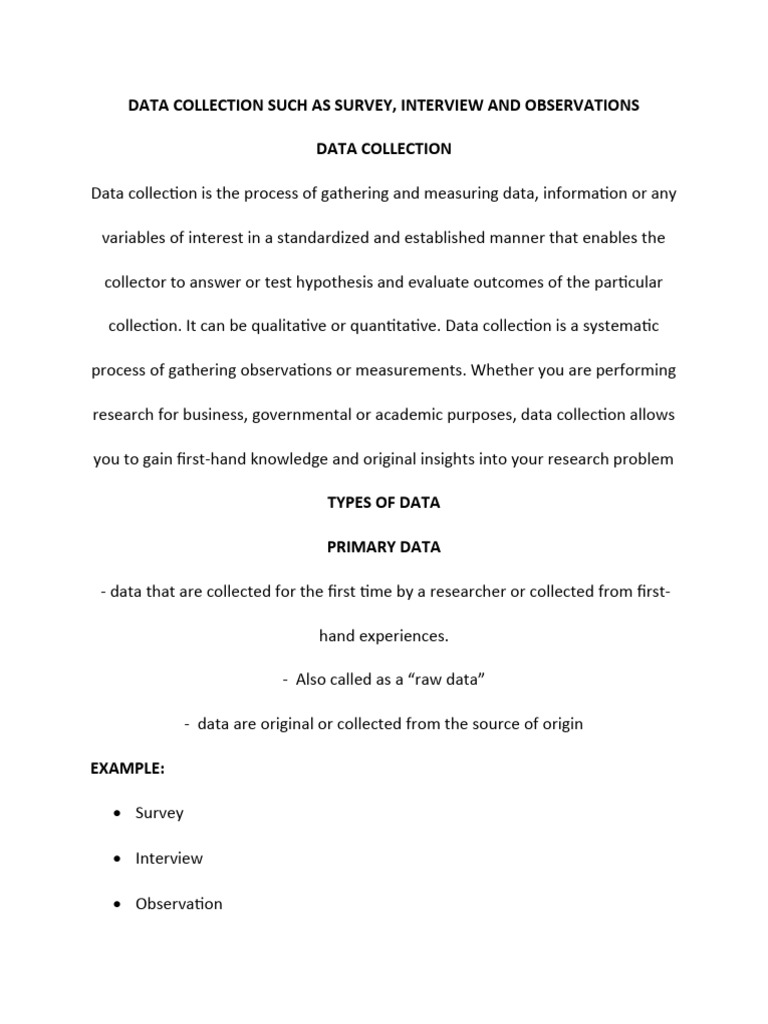 Data Collection and Analysis Procedures Such As Survey | PDF