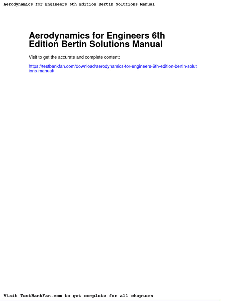 Full Download Aerodynamics For Engineers 6th Edition Bertin Solutions ...