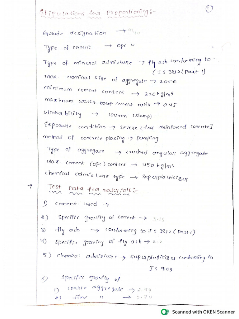 m40 Mix Design | PDF