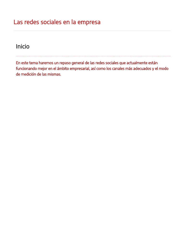 1.las Redes Sociales en La Empresa | PDF | Servicio de redes sociales | Facebook
