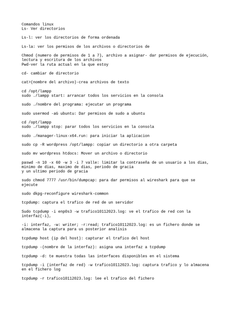 Guía Rápida de Comandos Linux | PDF