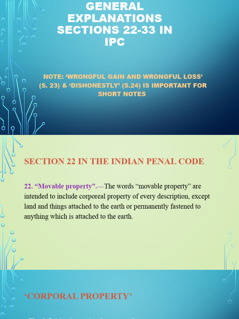 IPC Sections 22-33: Wrongful Gain & Loss | PDF | Deception | Fraud
