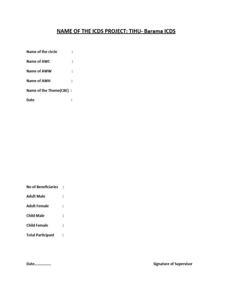 Anganwadi Format | PDF | Religion & Spirituality