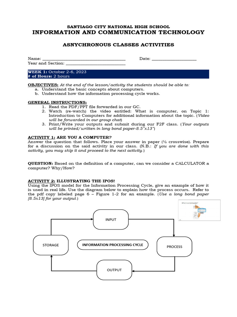 ASYNCHRONOUS ACTIVITIES - ICT 9 For BELTRAN | PDF