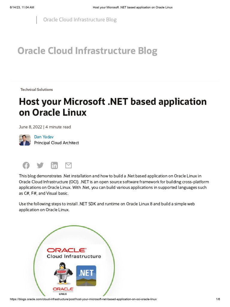 Host Your Microsoft .NET Based Application On Oracle Linux | PDF | Oracle Corporation ...