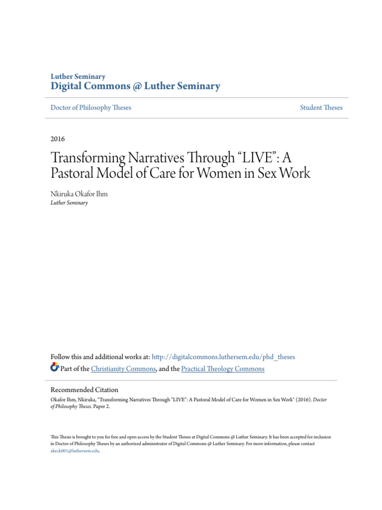 Transforming Narratives Through - LIVE - A Pastoral Model of Care | PDF ...