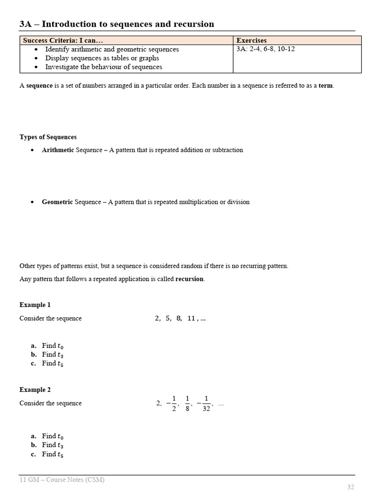 3A - Intro to Sequences and Recursion | PDF