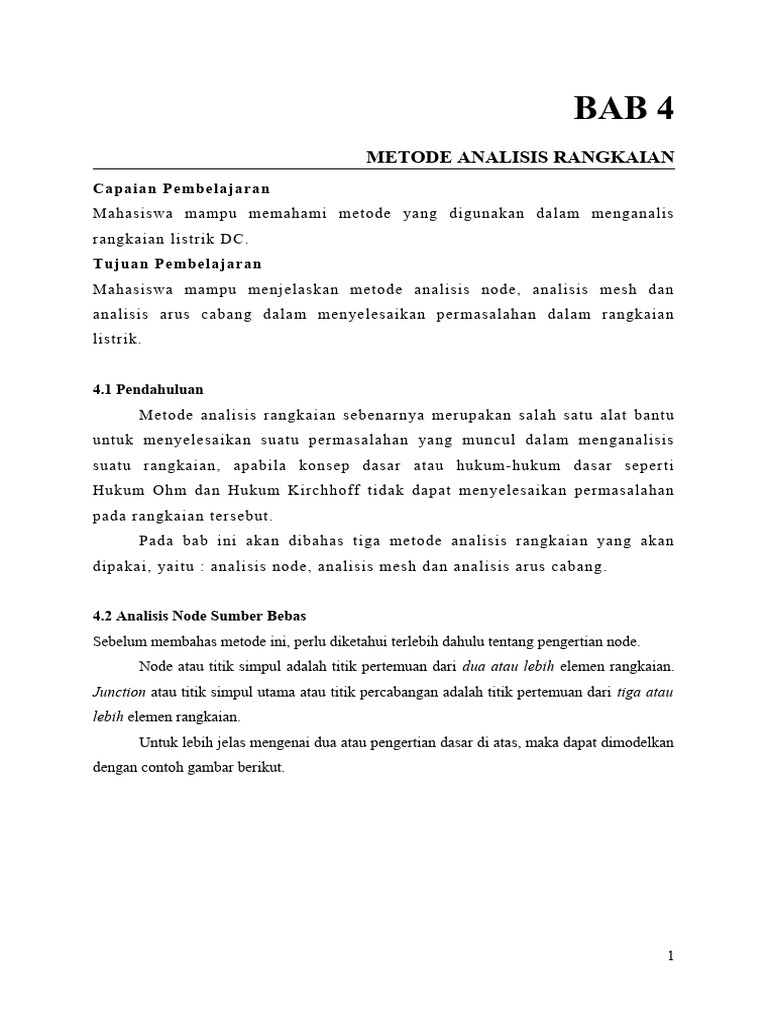 Bab 4. Metode Analisis Rangkaian | PDF