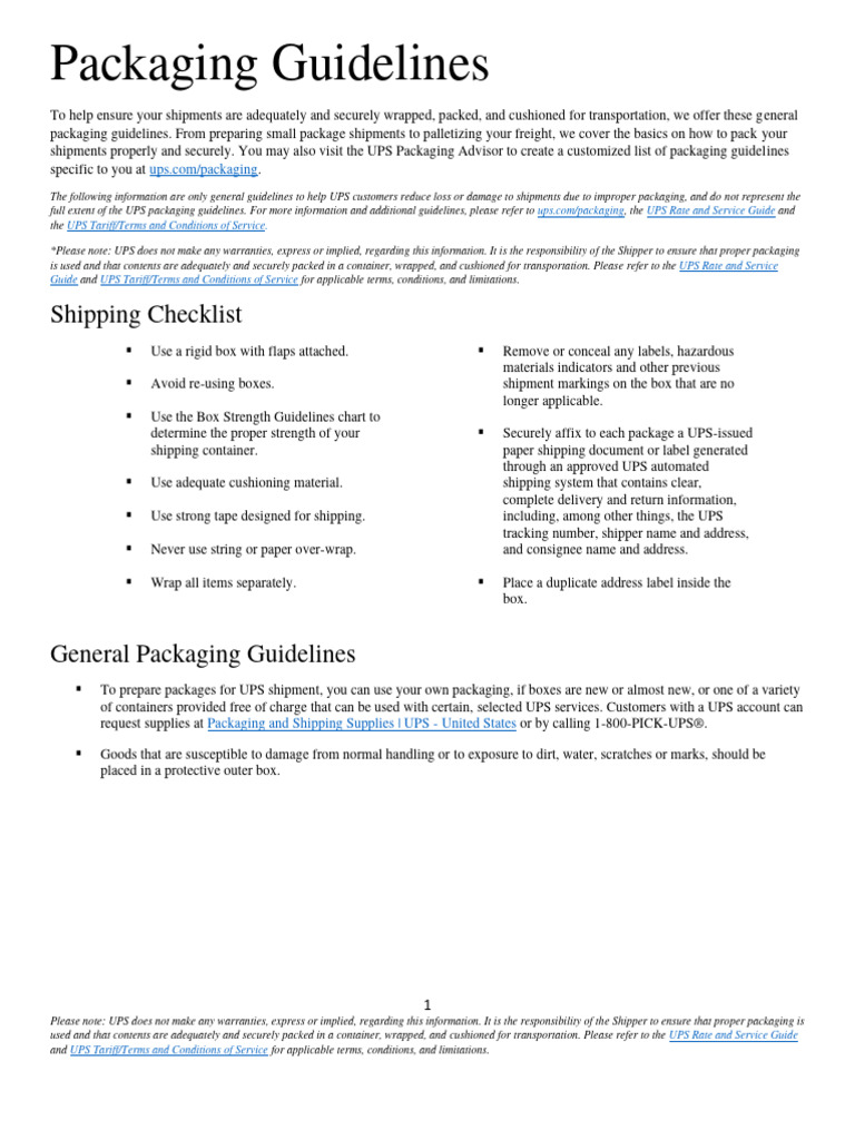 Packaging Guidelines | PDF | Cargo | Packaging And Labeling