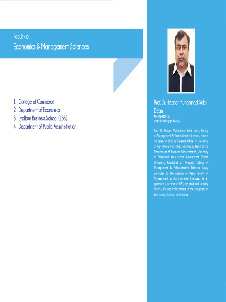 Economics & Management Sciences: Faculty of | PDF | Economics | Doctor ...