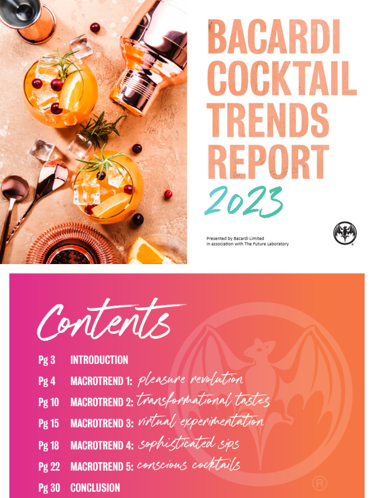 Bacardi Cocktail Trends Report 2023 | PDF | Martini (Cocktail) | Cocktails