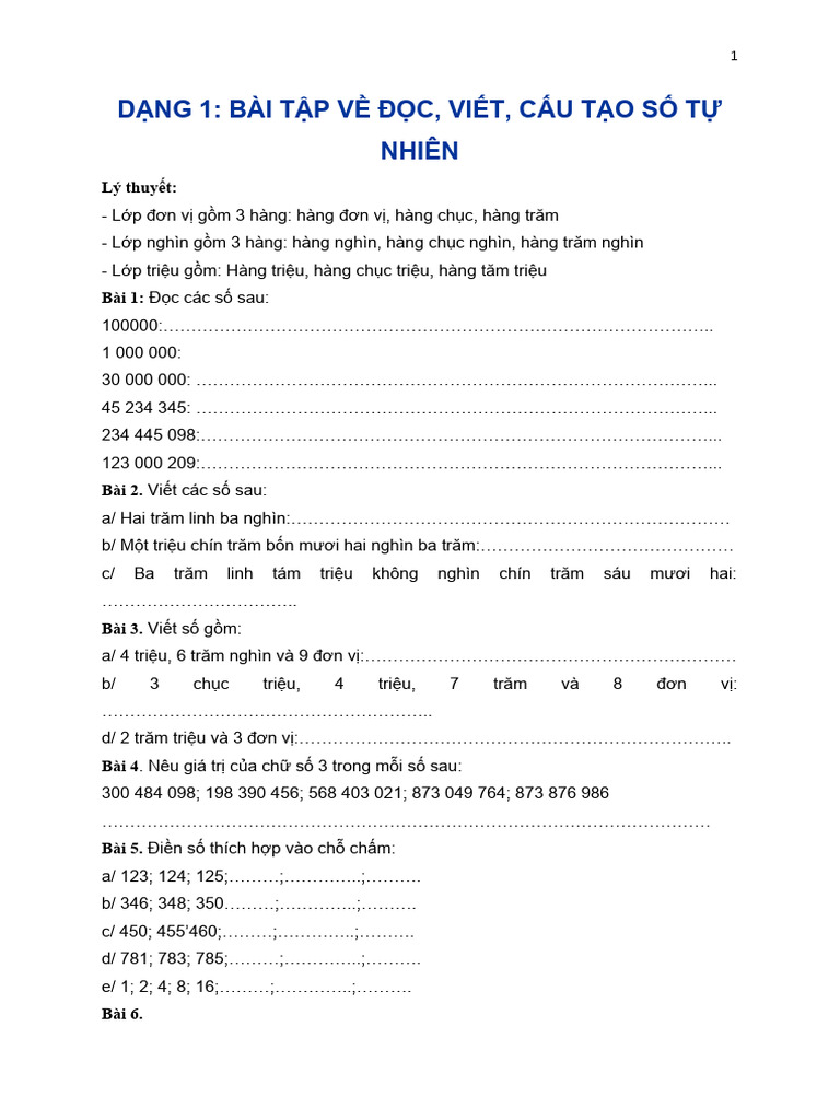 D NG 1 Toán 4 | PDF