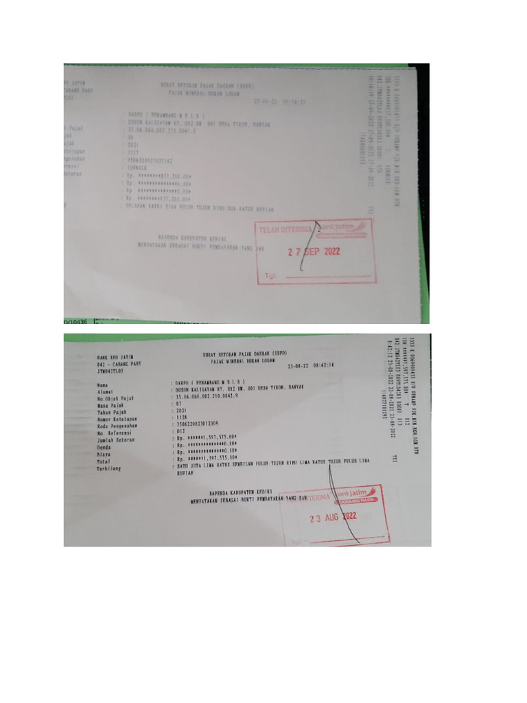 Bukti Pembayaran Royalti IUP OP An Darpo | PDF