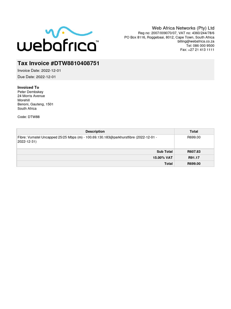 Invoice DTW8810408751 | PDF