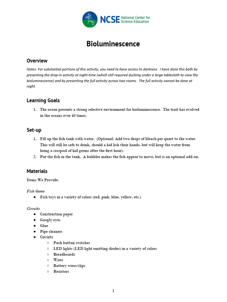 Bioluminescence FullPDF | PDF | Chemistry | Nature